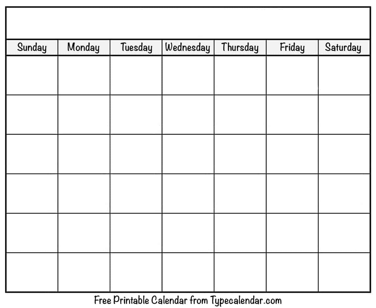 Free Printable Blank Calendar Templates Organize Your Life Effortlessly