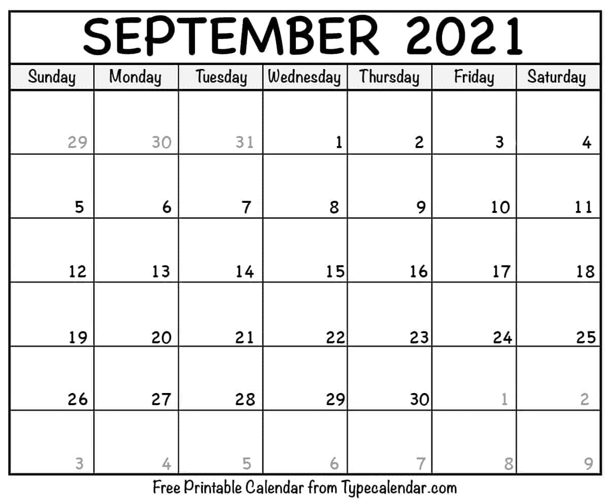 Free Printable Calendars September 2021 Francesco Printable