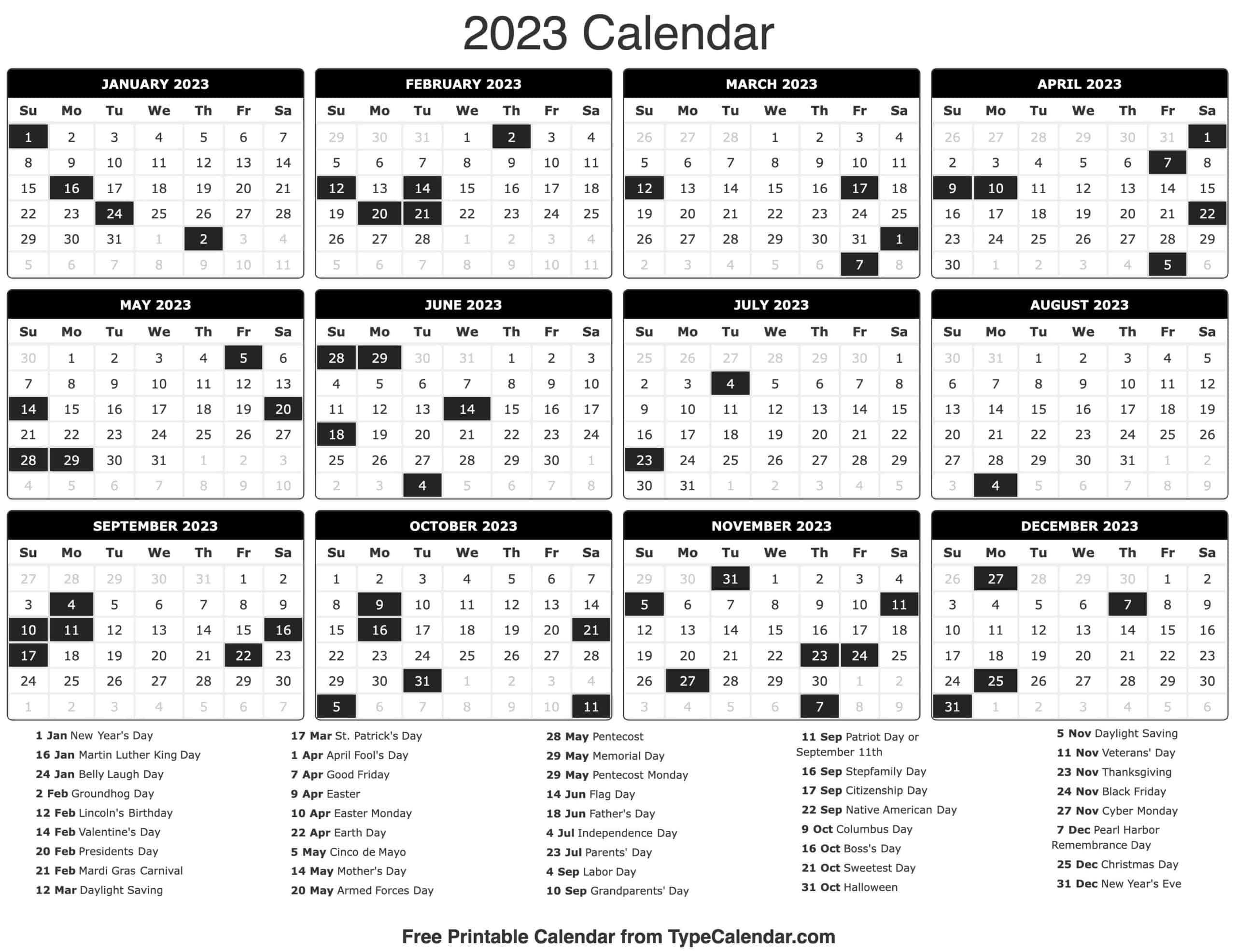 Calendar Labs 2023 Monthly Calendar