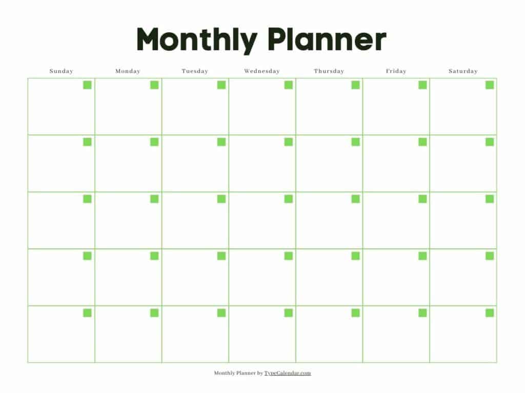Monthly Planner: Free Monthly Schedule Planner Template