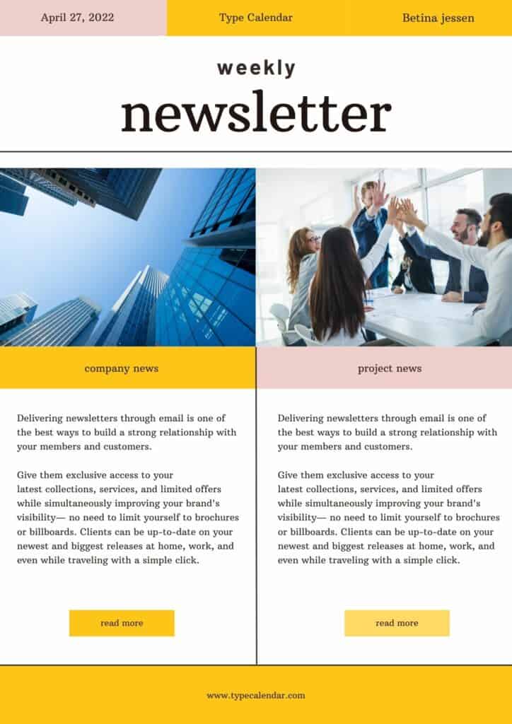 Free Printable Newsletter Templates [Editable PDF, Word, Excel]