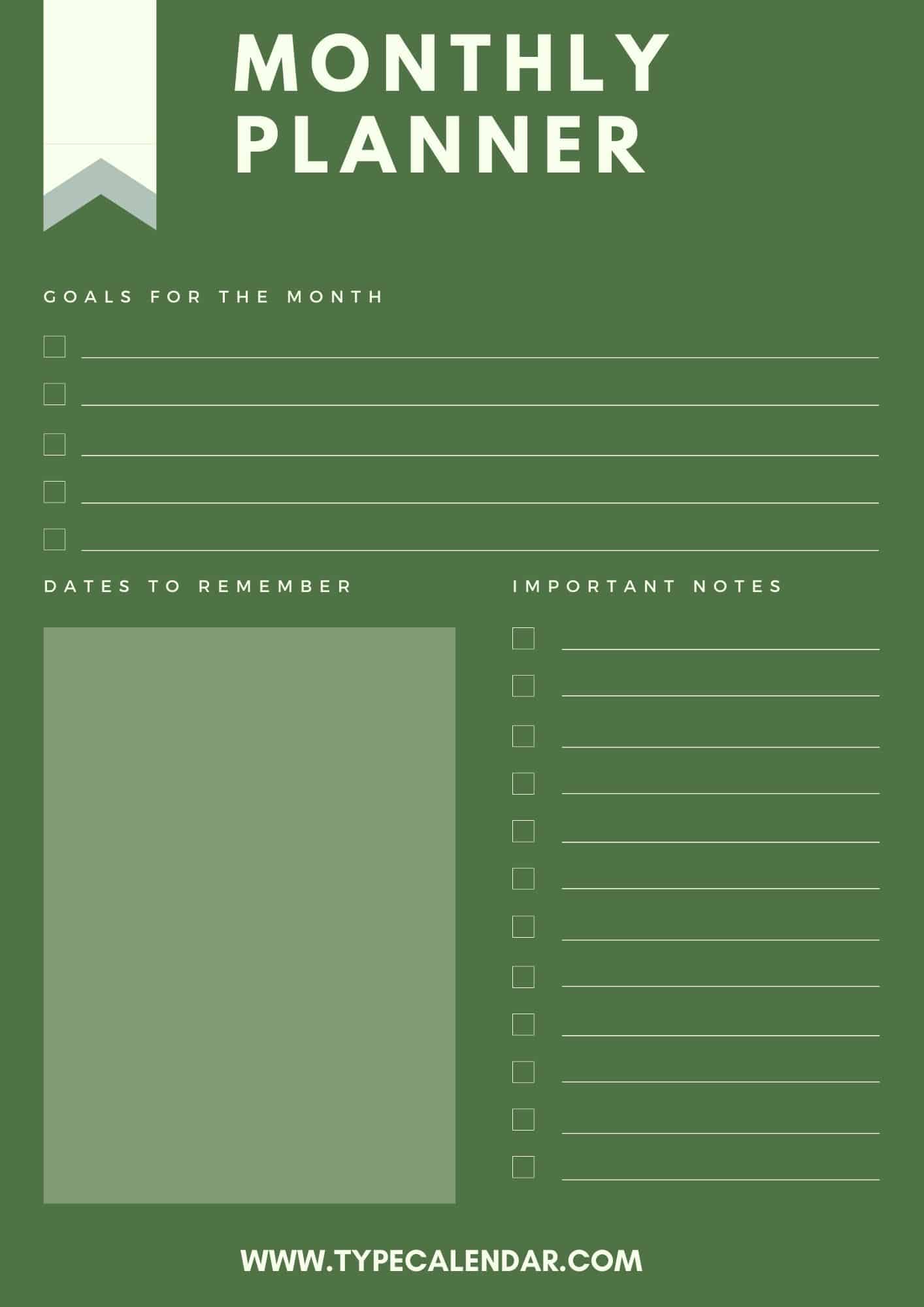 Monthly Planner Free Monthly Schedule Planner Template