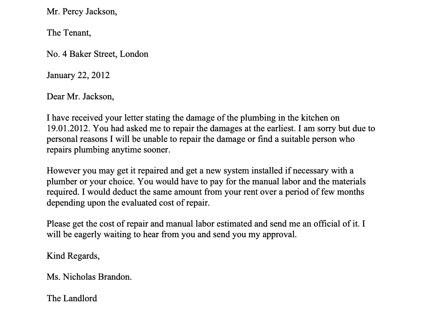 Free Landlord Statement Template Forms Letters