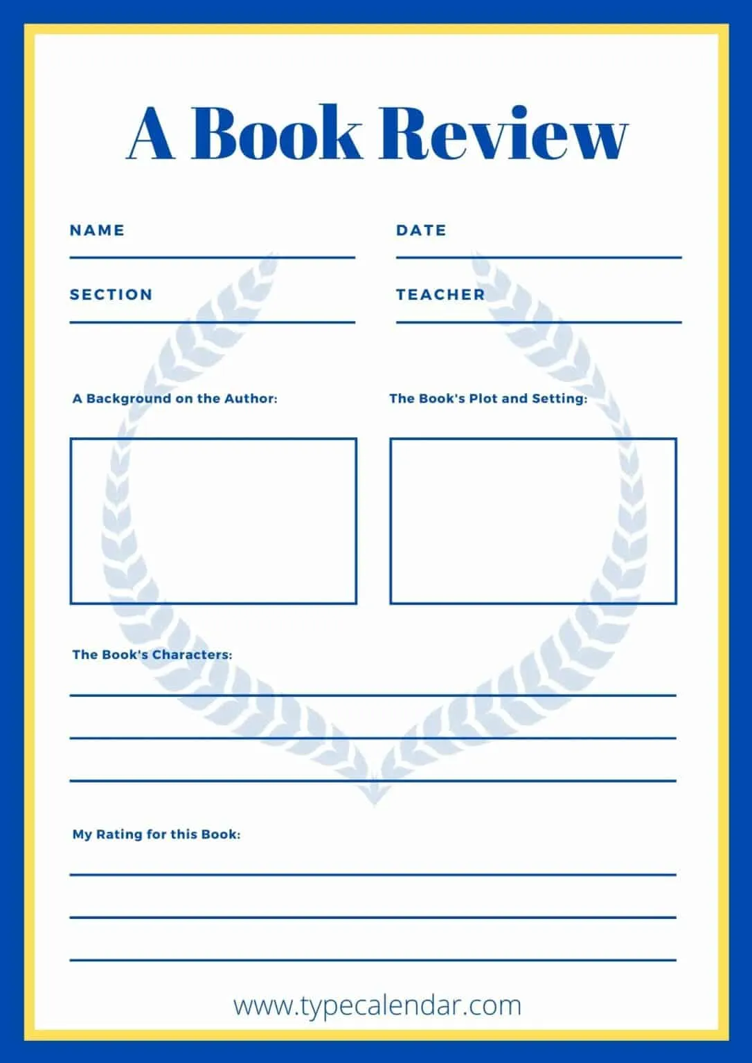 40+ Free Printable Book Review Templates [Simple PDF]