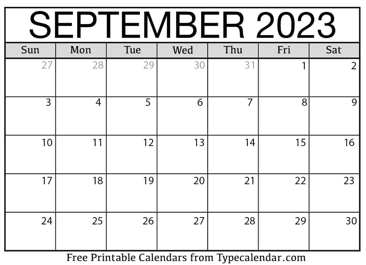 Sept 2023 Calendar Printable Get Latest Map Update