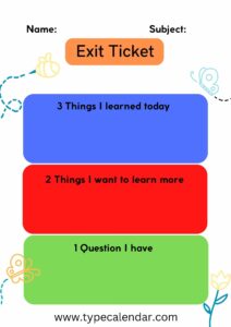 Free Printable Exit Ticket Templates [PDF, Word] Examples