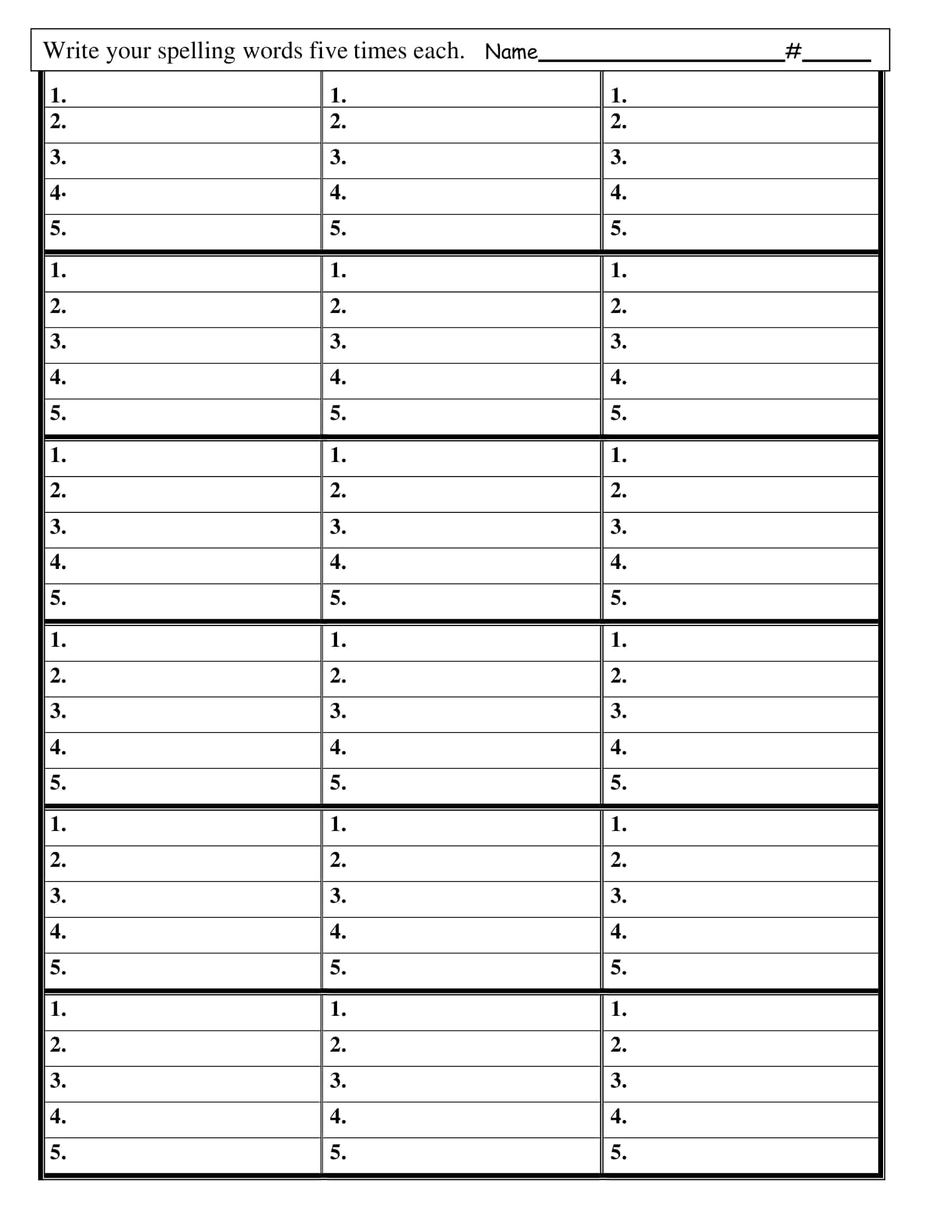 Spelling Test Template Free Printable Word PDF spelling-test-template-free-printable-word-pdf