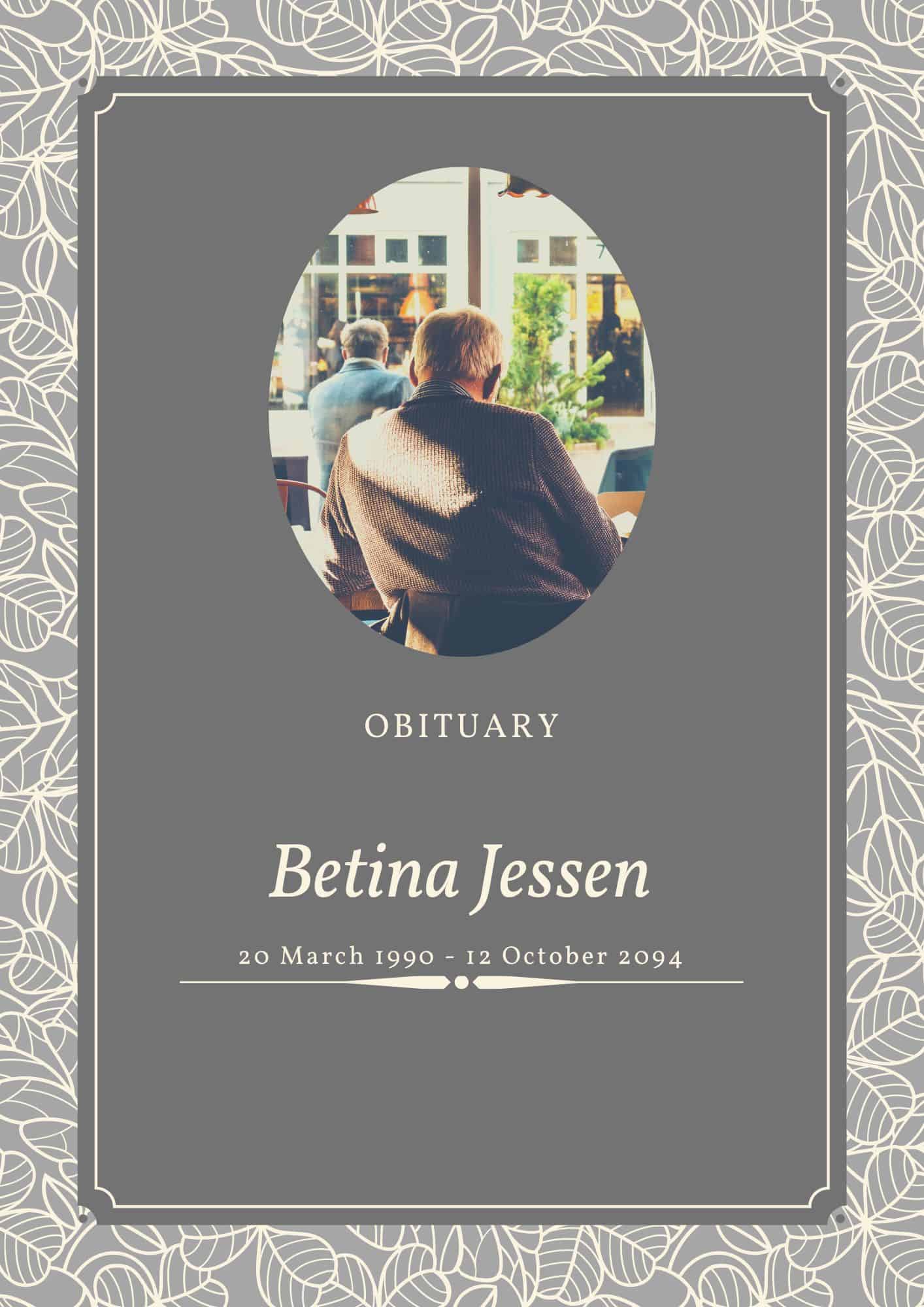 Obituary Template Free Sample PDF 