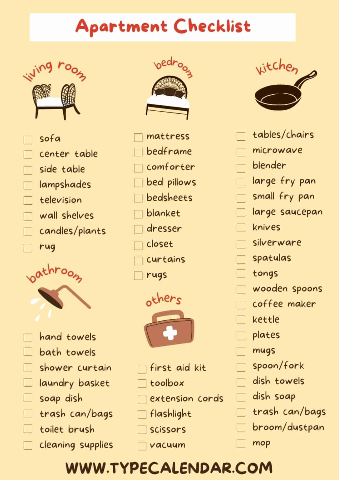 Free Printable Apartment Checklist Templates Excel PDF Word Free Printable Apartment Checklist Templates Excel PDF Word