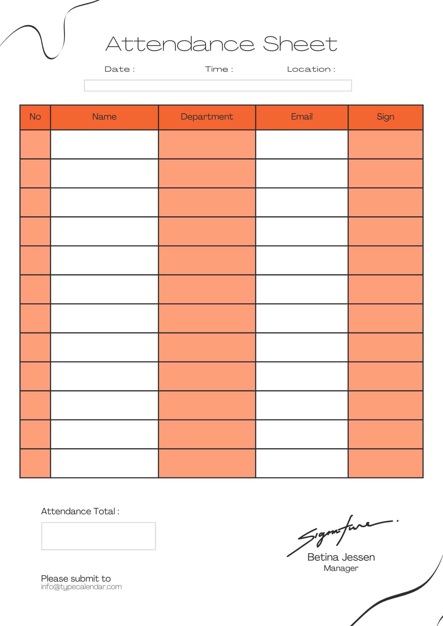 Attendance Sheet Template Keep Track Of Your Team s Attendance