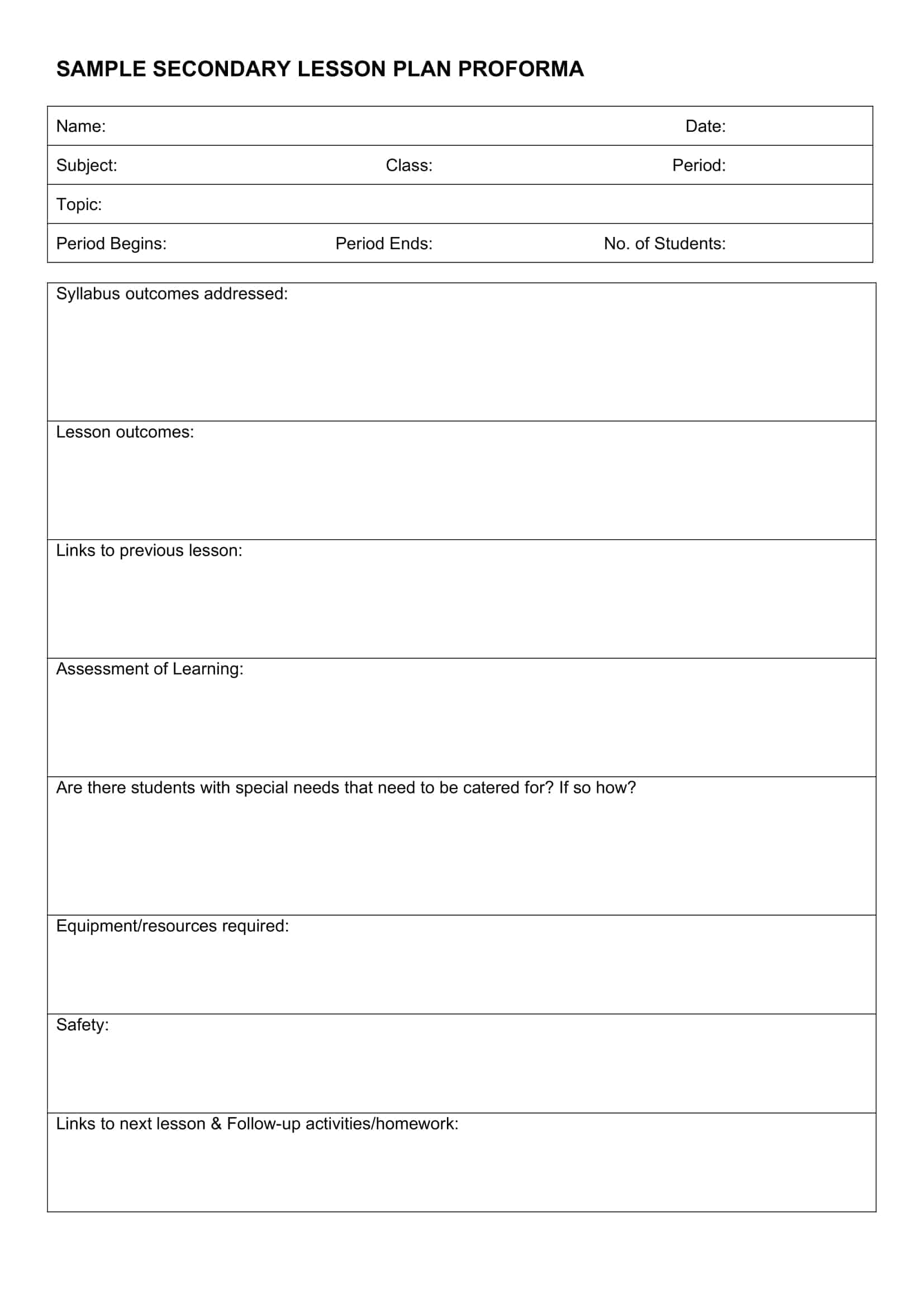 Free Printable Lesson Plan Templates PDF Word Preschool Elementary Free Printable Lesson Plan Templates PDF Word Preschool Elementary