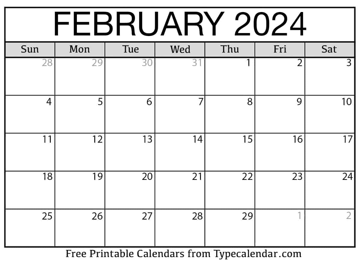 February 2024 Calendar Template Free Downloads Brynn Corabel