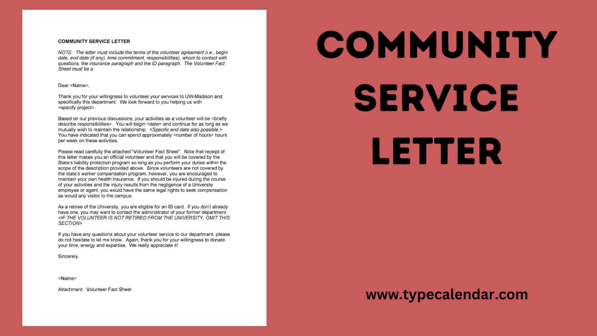 Free Printable Community Service Letter Templates PDF for Court