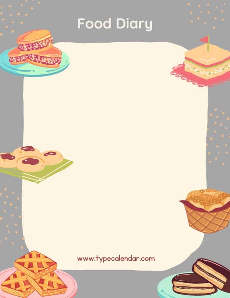 Free Printable Food Diary Template [Track Your Meals]