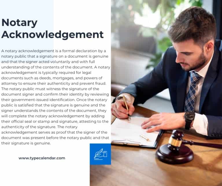 Free Notary Acknowledgement Printable Template [Stay Legal]