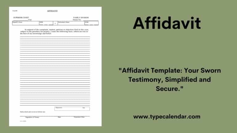 Free Printable Affidavit Templates [Word, PDF] Sample