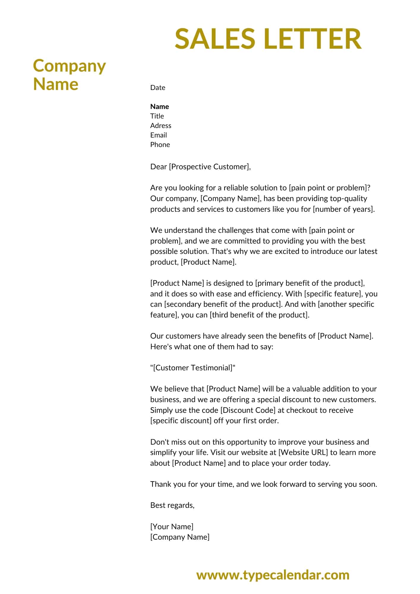 Sample Sales Pitch Letter Vrogue co