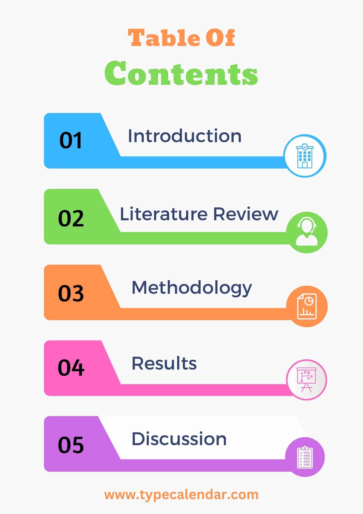 Free Printable Table Of Contents Templates Blank TOC Examples PDF 