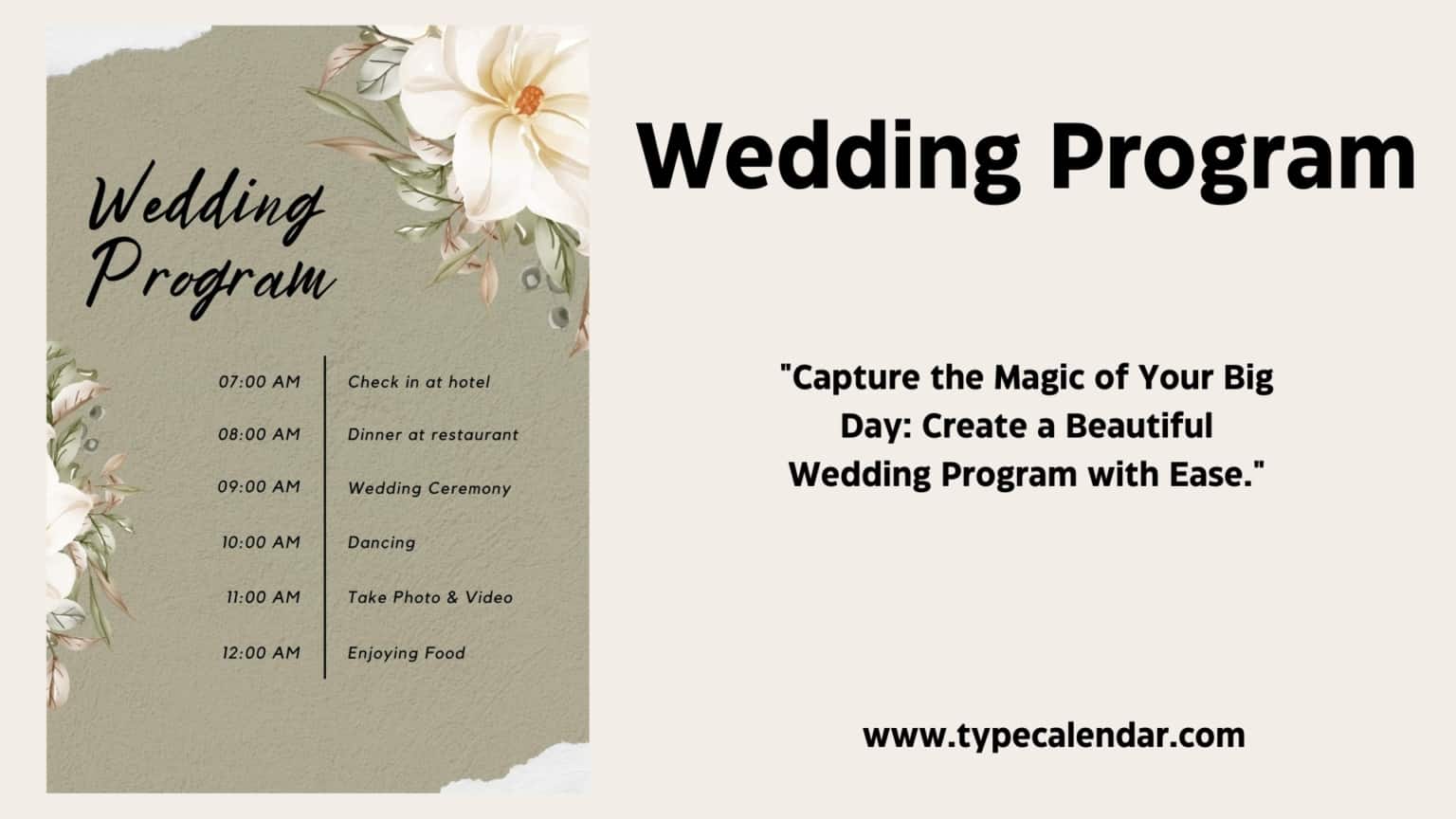 Free Printable Wedding Program Templates [Word, PDF] Folded Examples