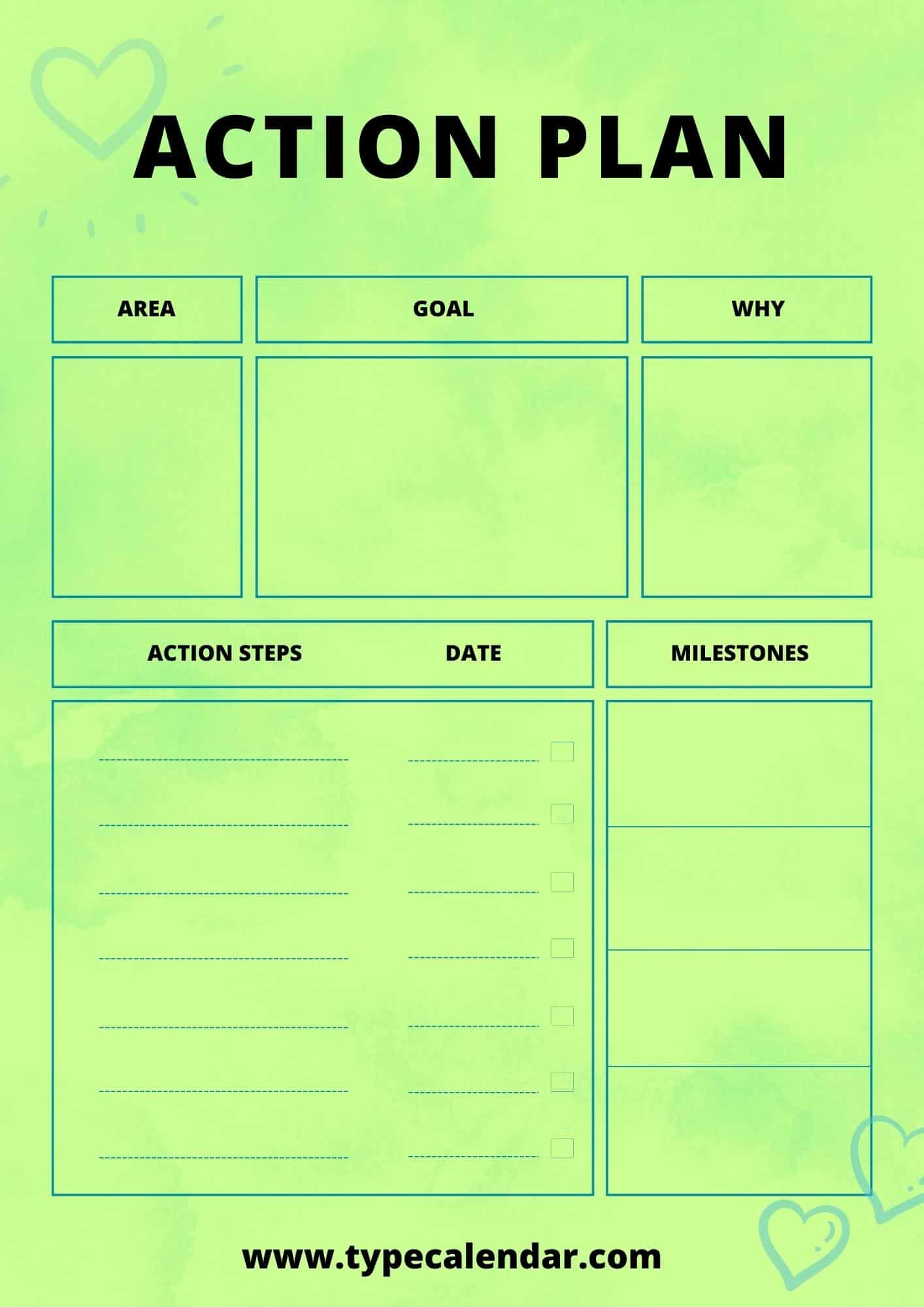 Free Printable Action Plan Templates PDF Word 
