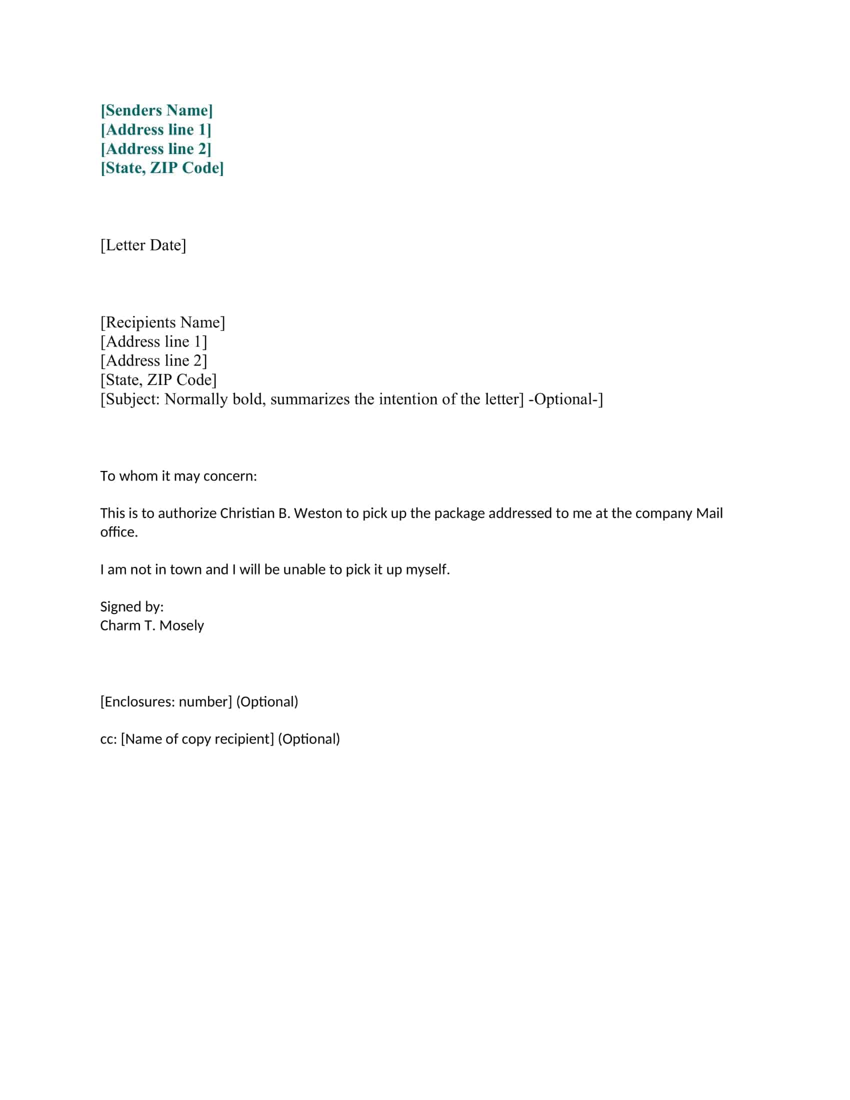 Free Printable Authorization Letter Templates Word PDF Claim free-printable-authorization-letter-templates-word-pdf-claim