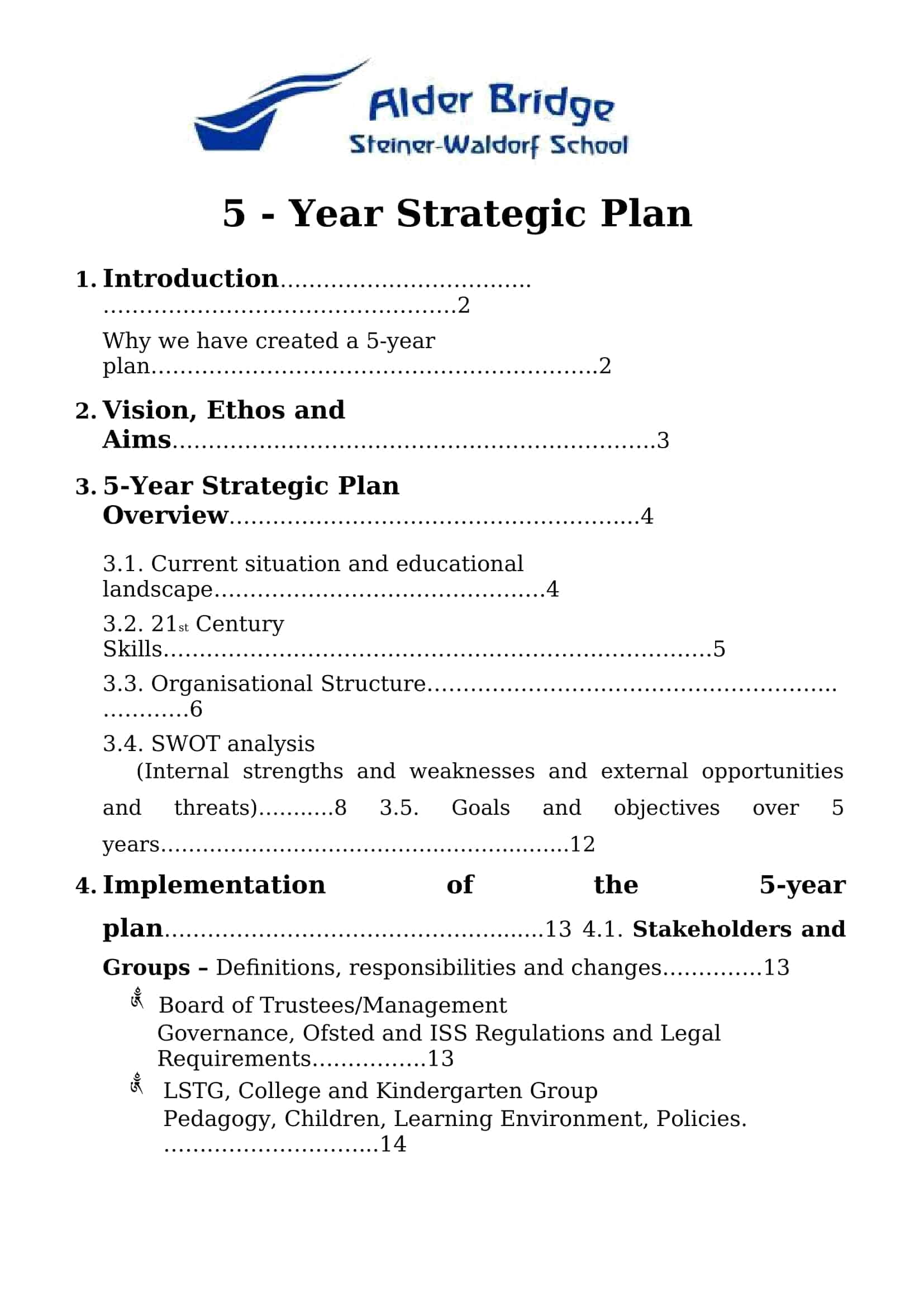 Free Printable 5 Year Plan Templates PDF Word How To Make