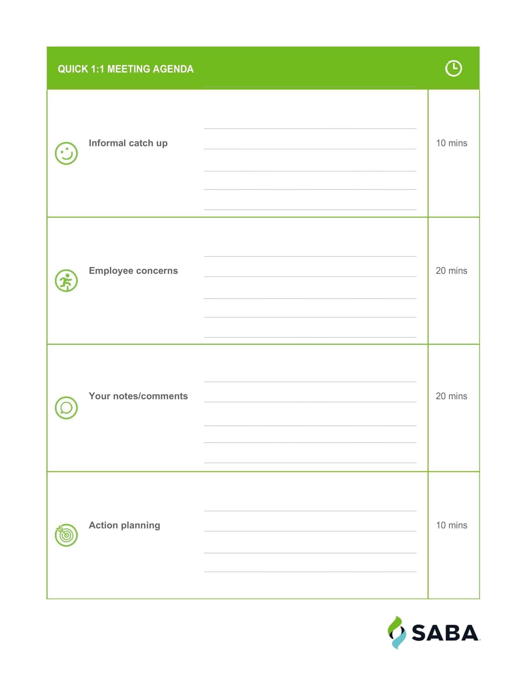 Free Printable One To One Meeting Templates PDF Word Excel Free Printable One To One Meeting Templates PDF Word Excel