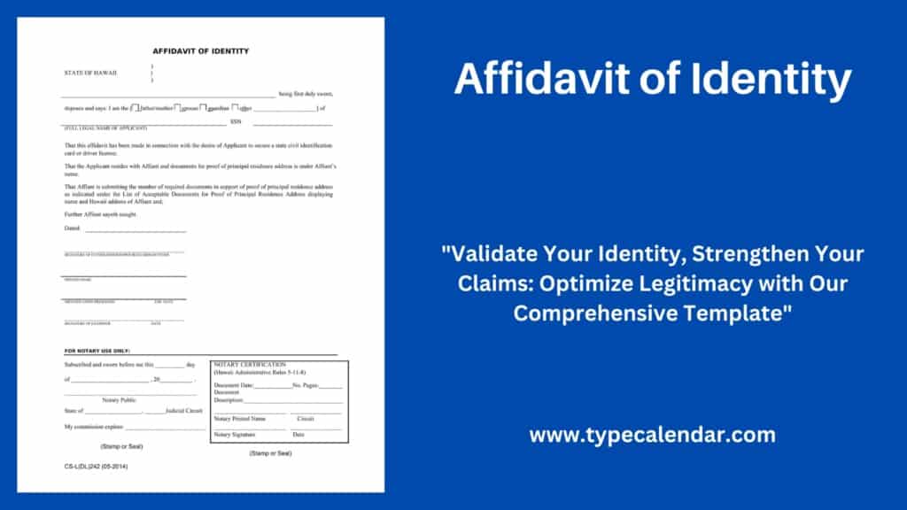 Free Printable Affidavit Of Identity Form Templates [PDF]