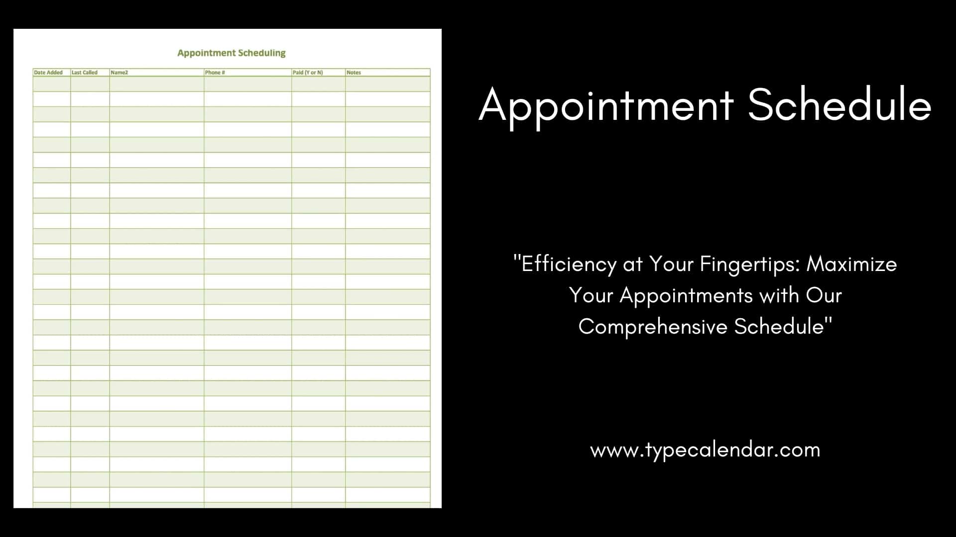 Free Printable Appointment Schedule Templates Excel Word PDF 