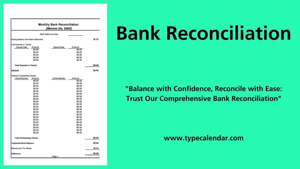 Free Printable Bank Reconciliation Templates
