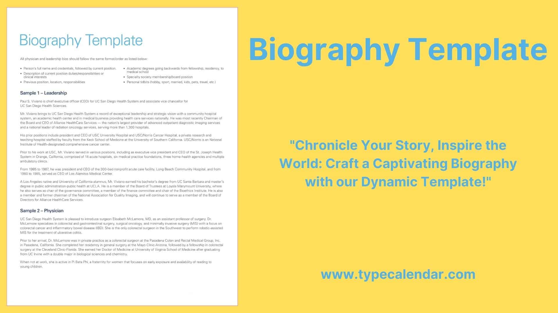 Free Printable Biography Template Examples Personal 