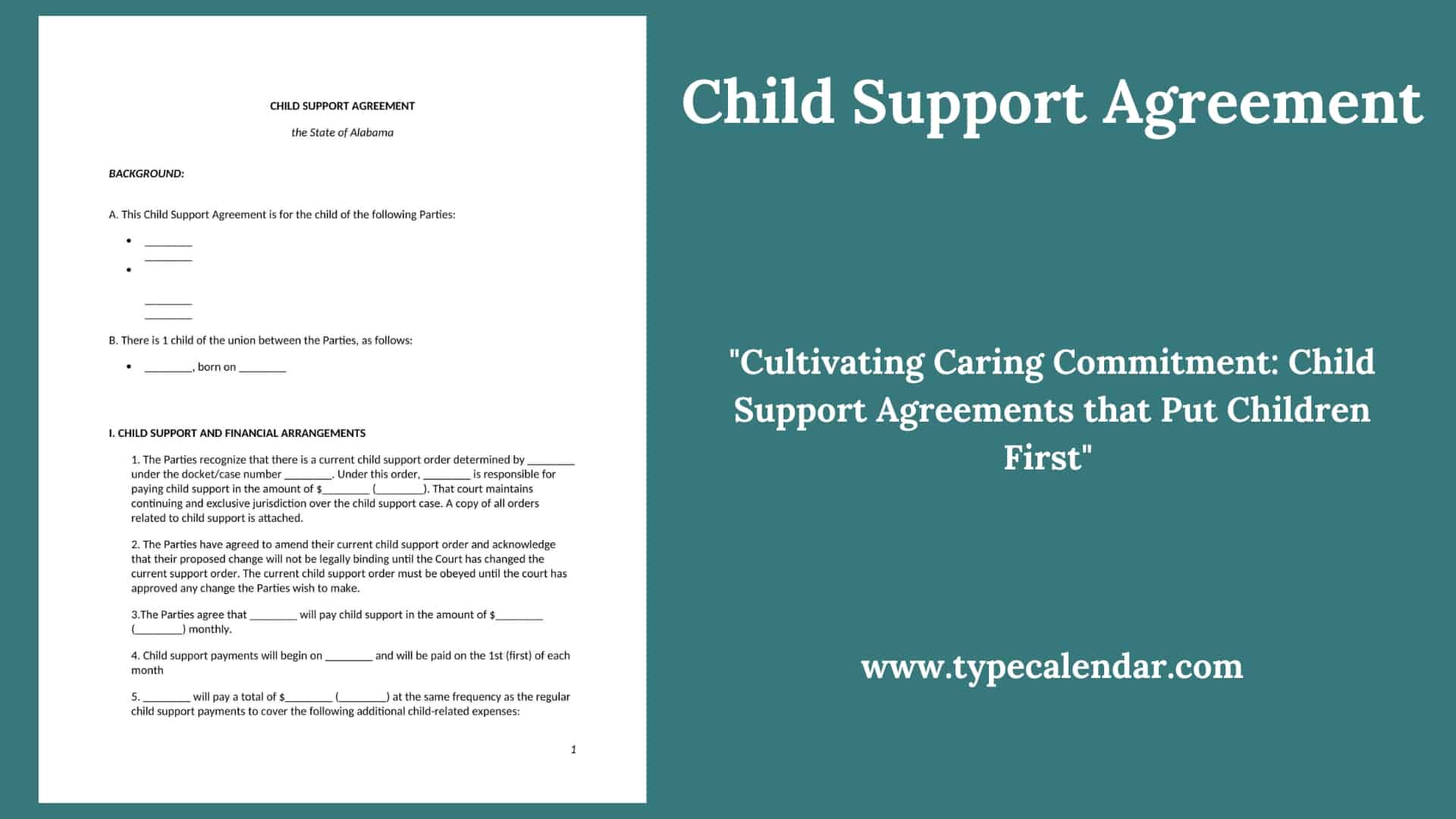 Free Child Support Agreement Templates PDF Word Without Court