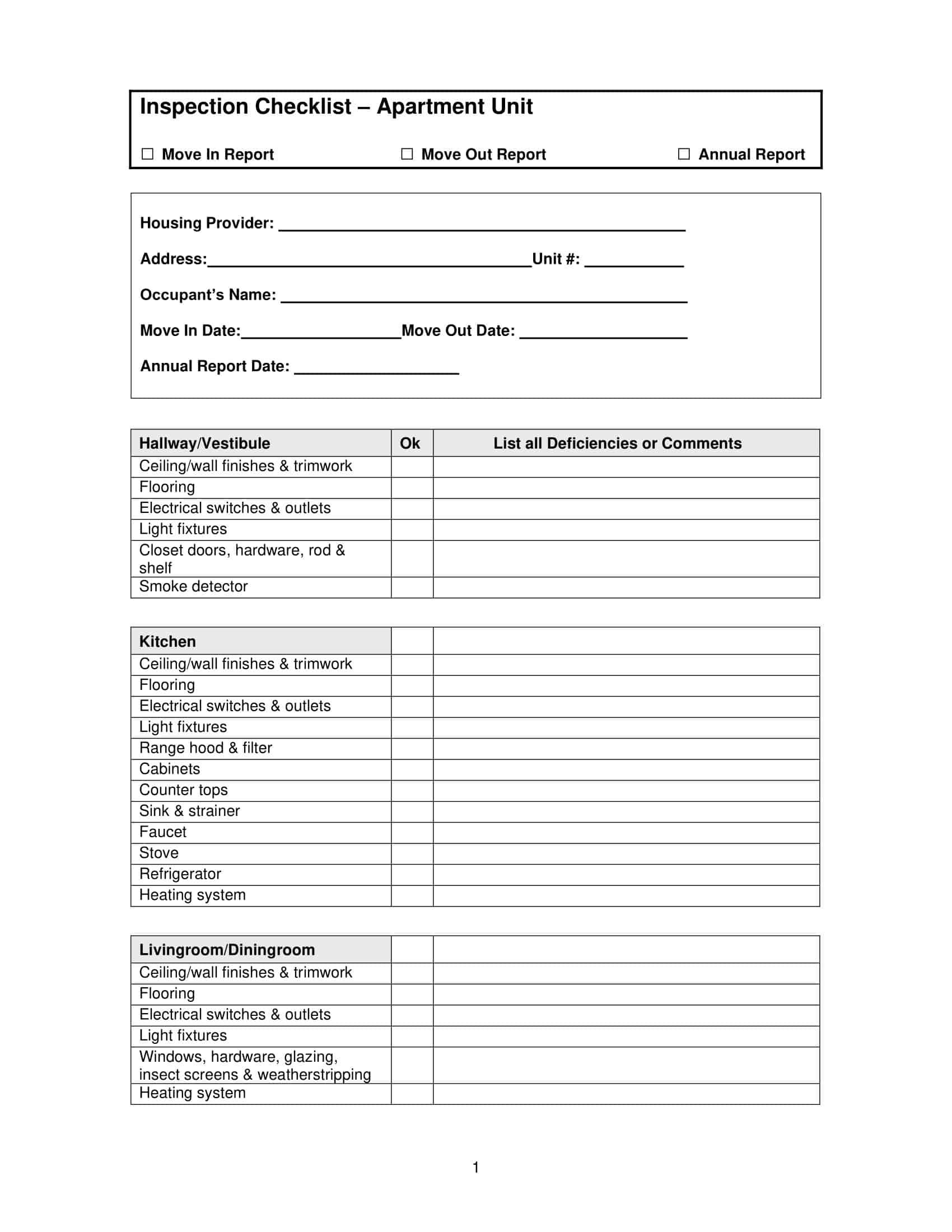 Free Printable Apartment Checklist Templates Excel PDF Word Free Printable Apartment Checklist Templates Excel PDF Word
