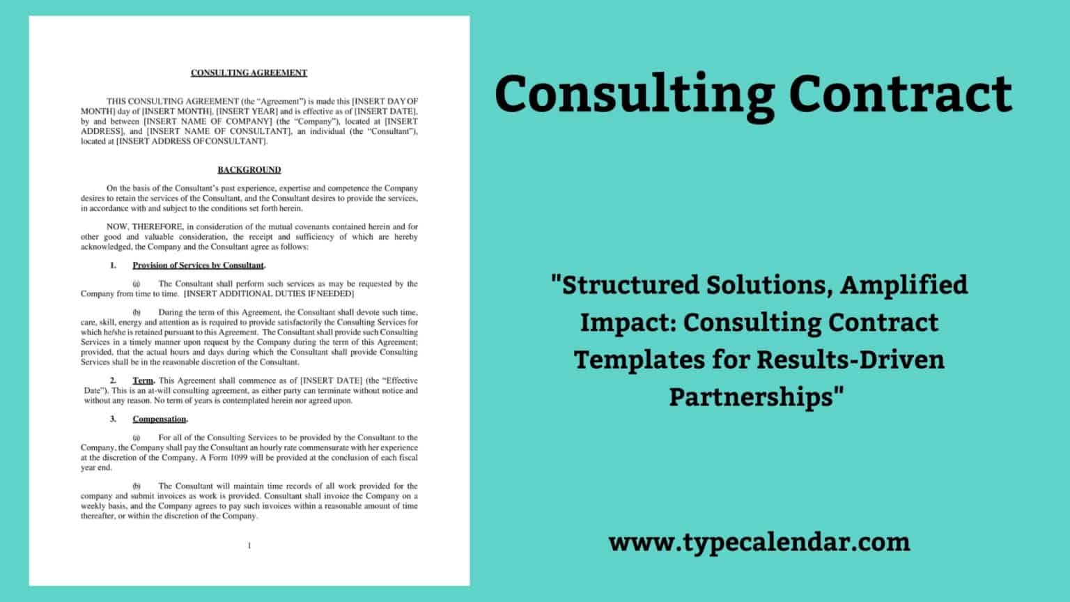 Free Printable Consulting Contract Templates PDF 