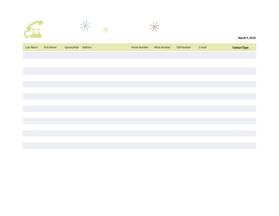 Free Printable Contact List Template Our Comprehensive free-printable-contact-list-template-our-comprehensive