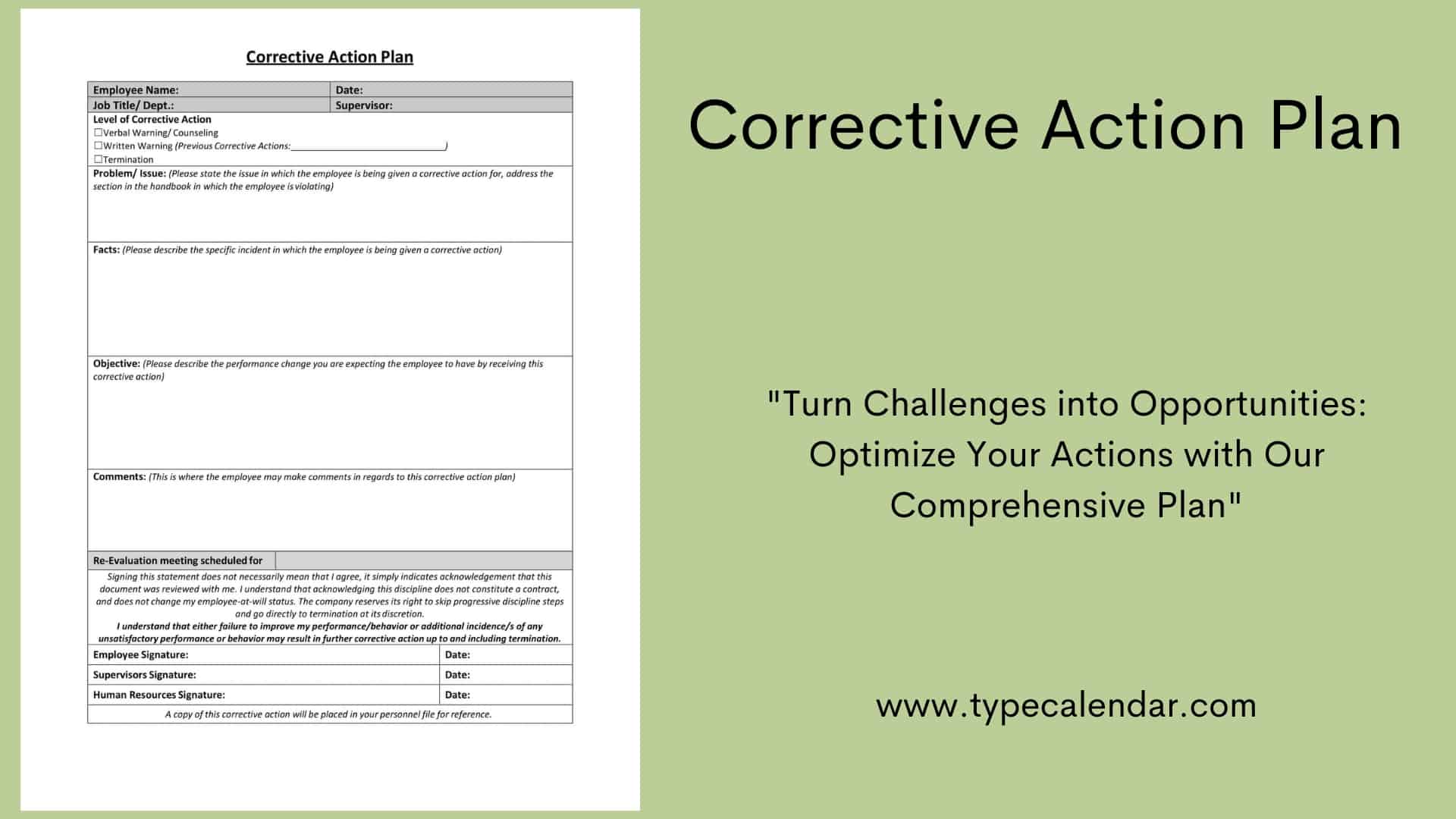Corrective Action Plan Template