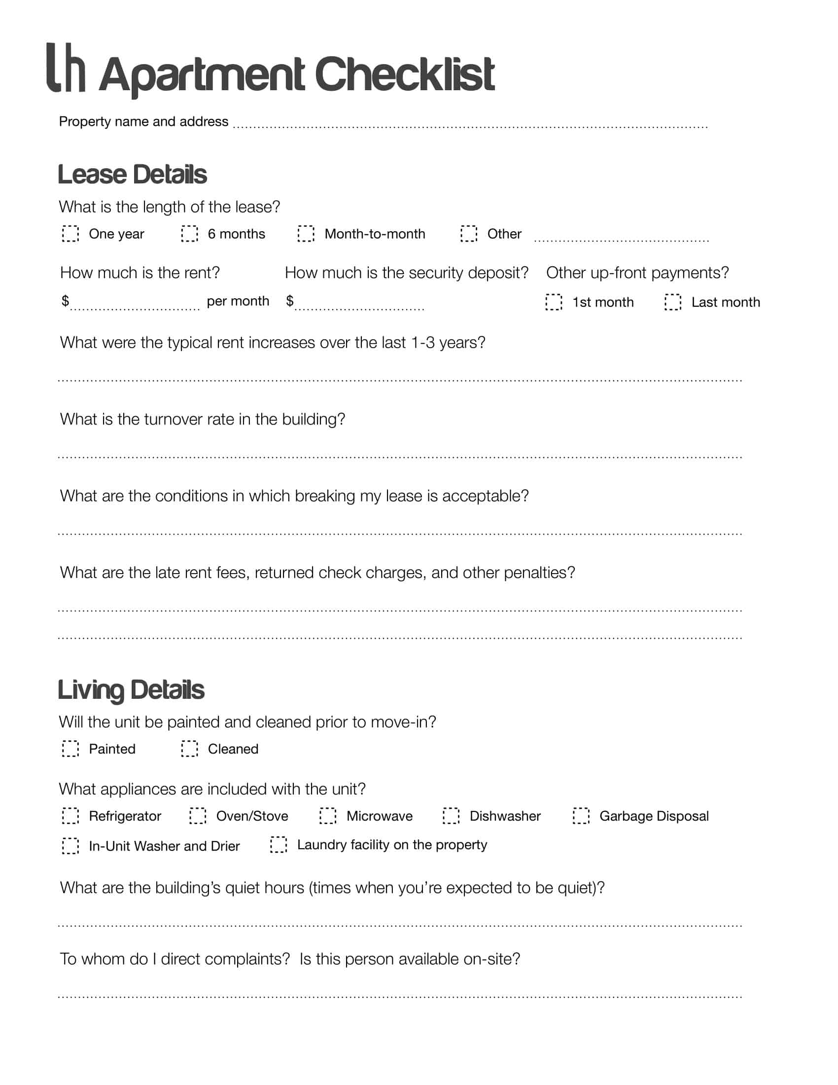 Free Printable Apartment Checklist Templates Excel PDF Word free-printable-apartment-checklist-templates-excel-pdf-word