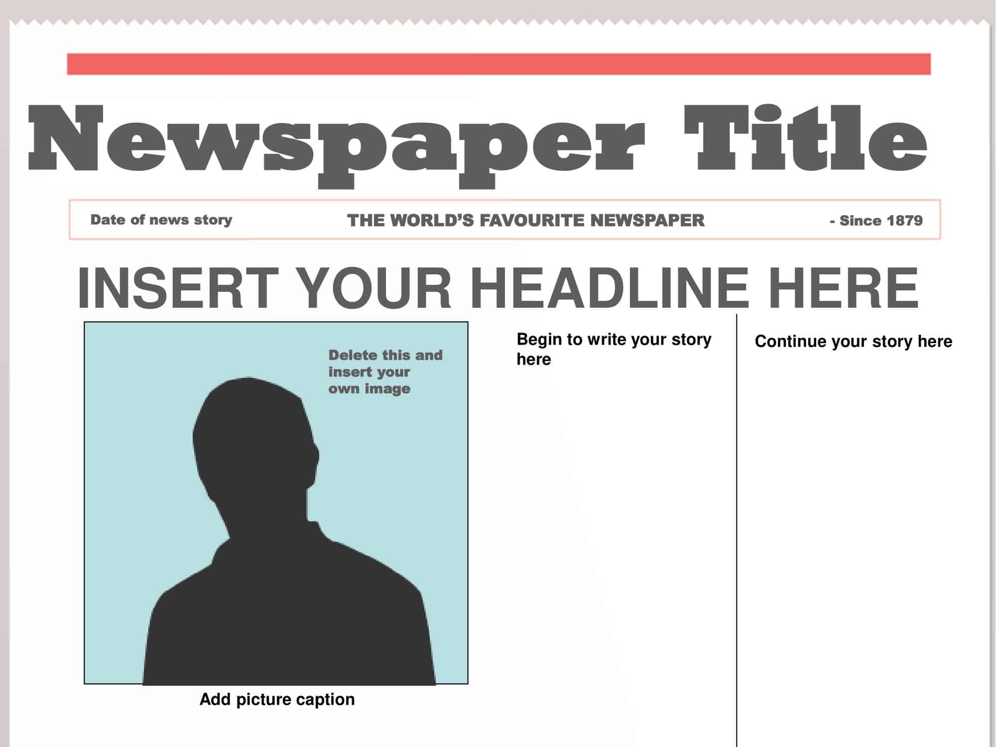 Free Printable Newspaper Templates Word PDF For Kids Students
