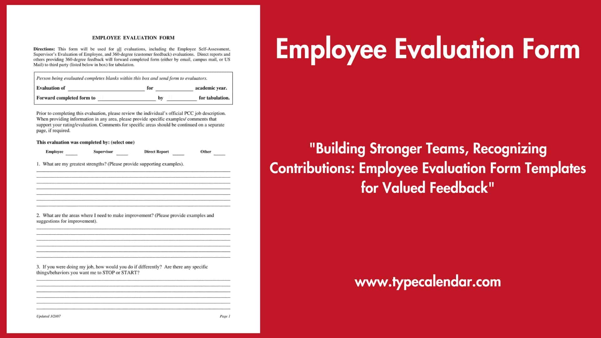 Employee Performance Review Template Excel