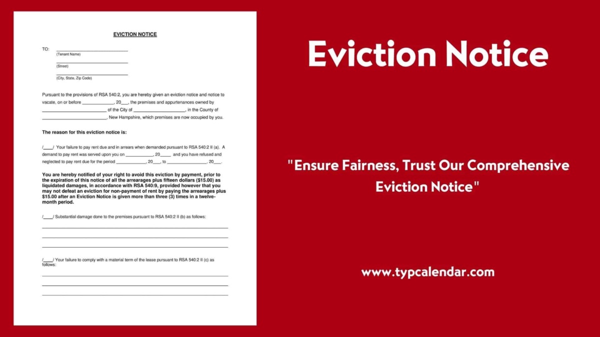 Free And Printable Eviction Notice Templates [PDF, Word] / 30 Day