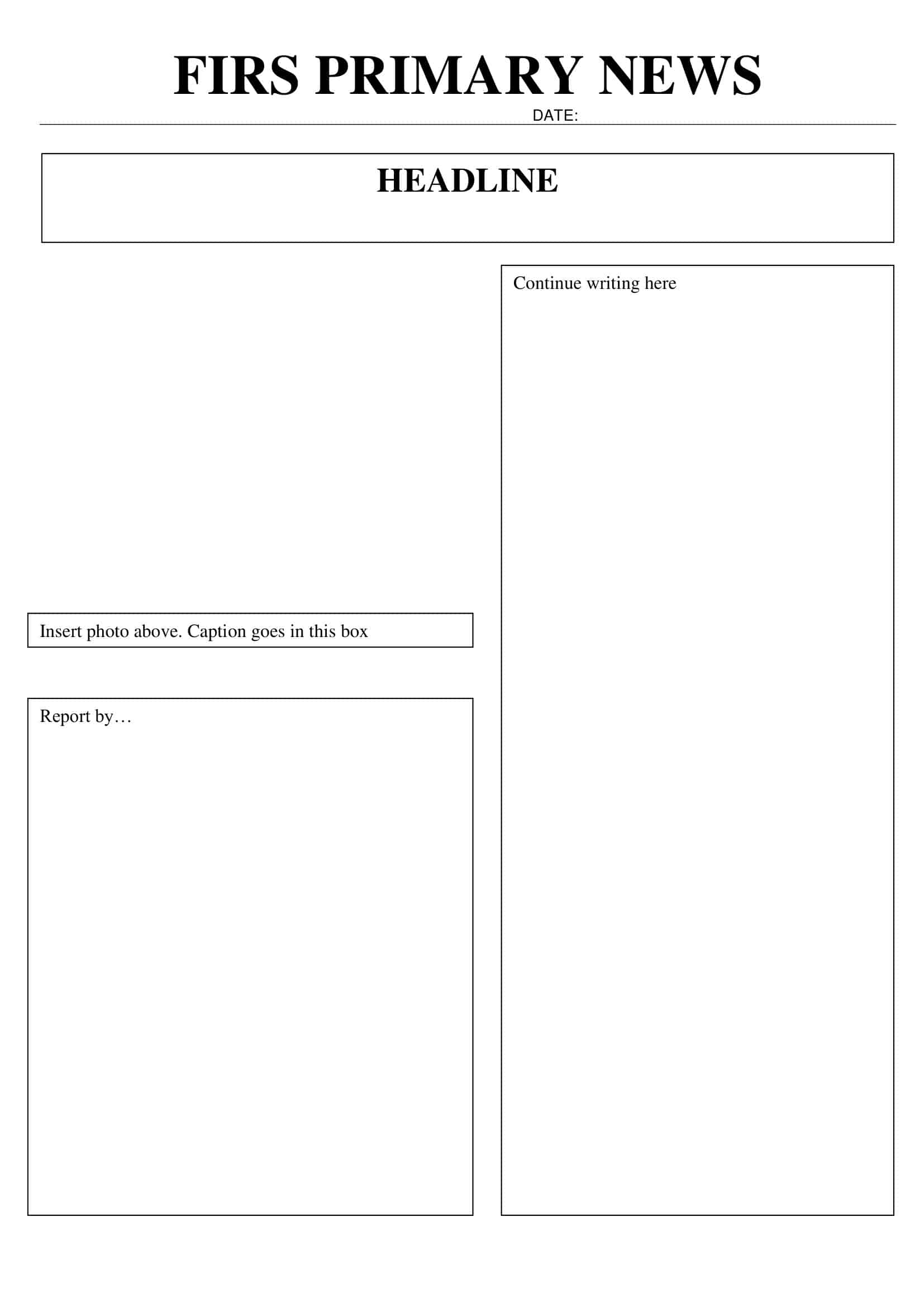 Free Printable Newspaper Templates Word PDF For Kids Students