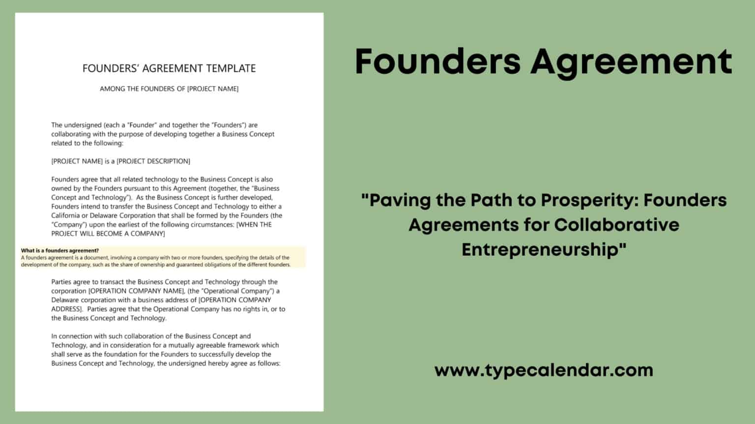 Free Printable Founders Agreement Template Your Startup Journey Free Printable Founders Agreement Template Your Startup Journey