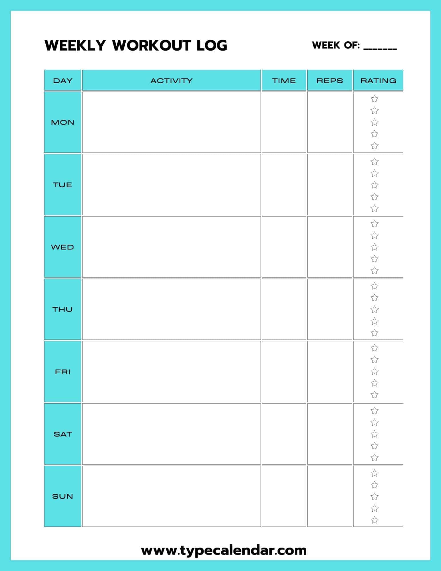 Strength Training Log Sheets Strength Training Log Sheets
