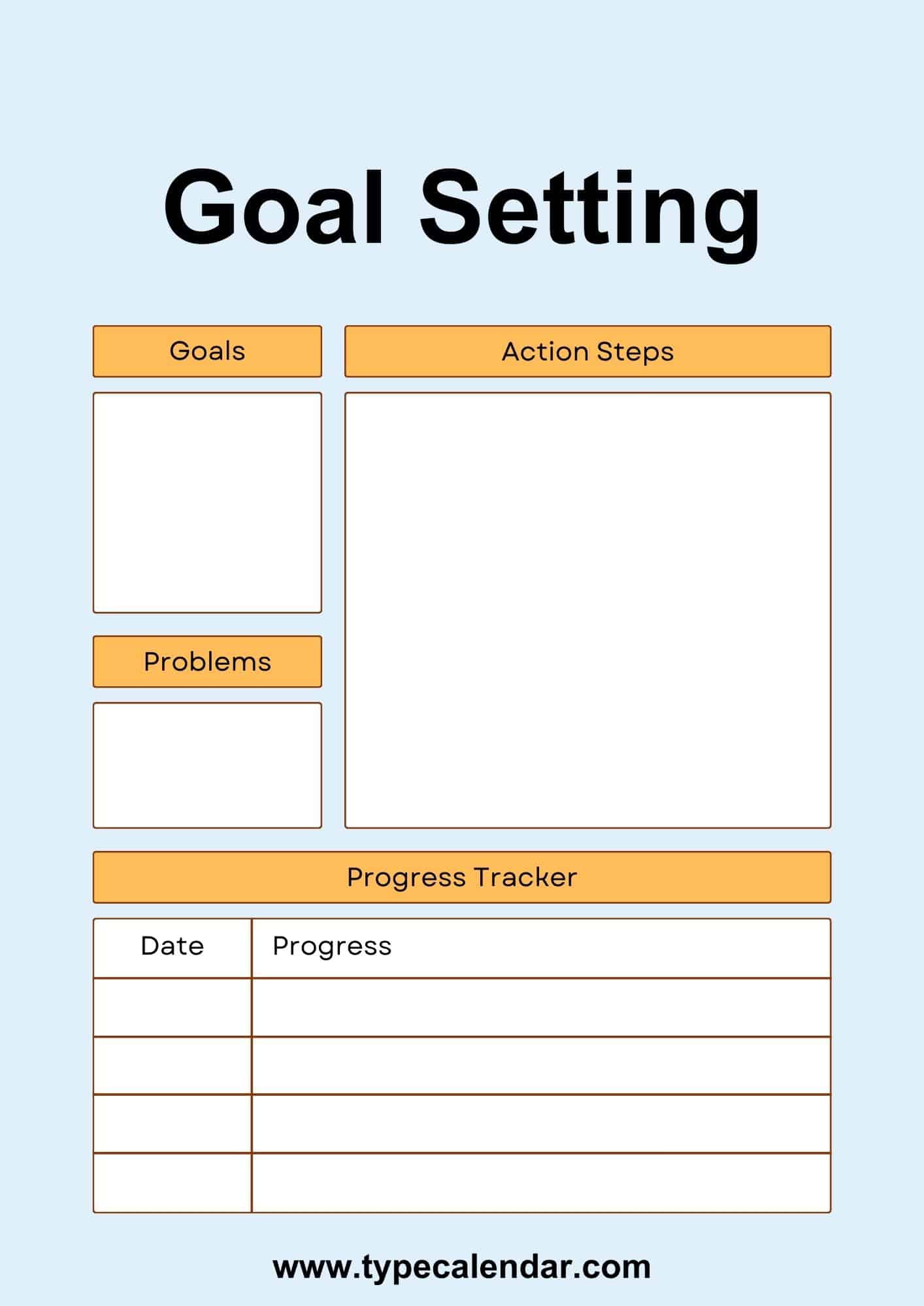 Goals Chart Template Goals Chart Template