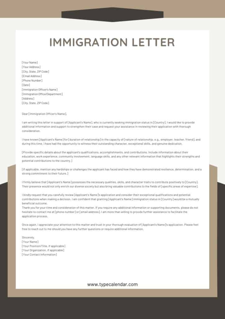 Free Printable Immigration Letter Templates Parents Family Friend Free Printable Immigration Letter Templates Parents Family Friend