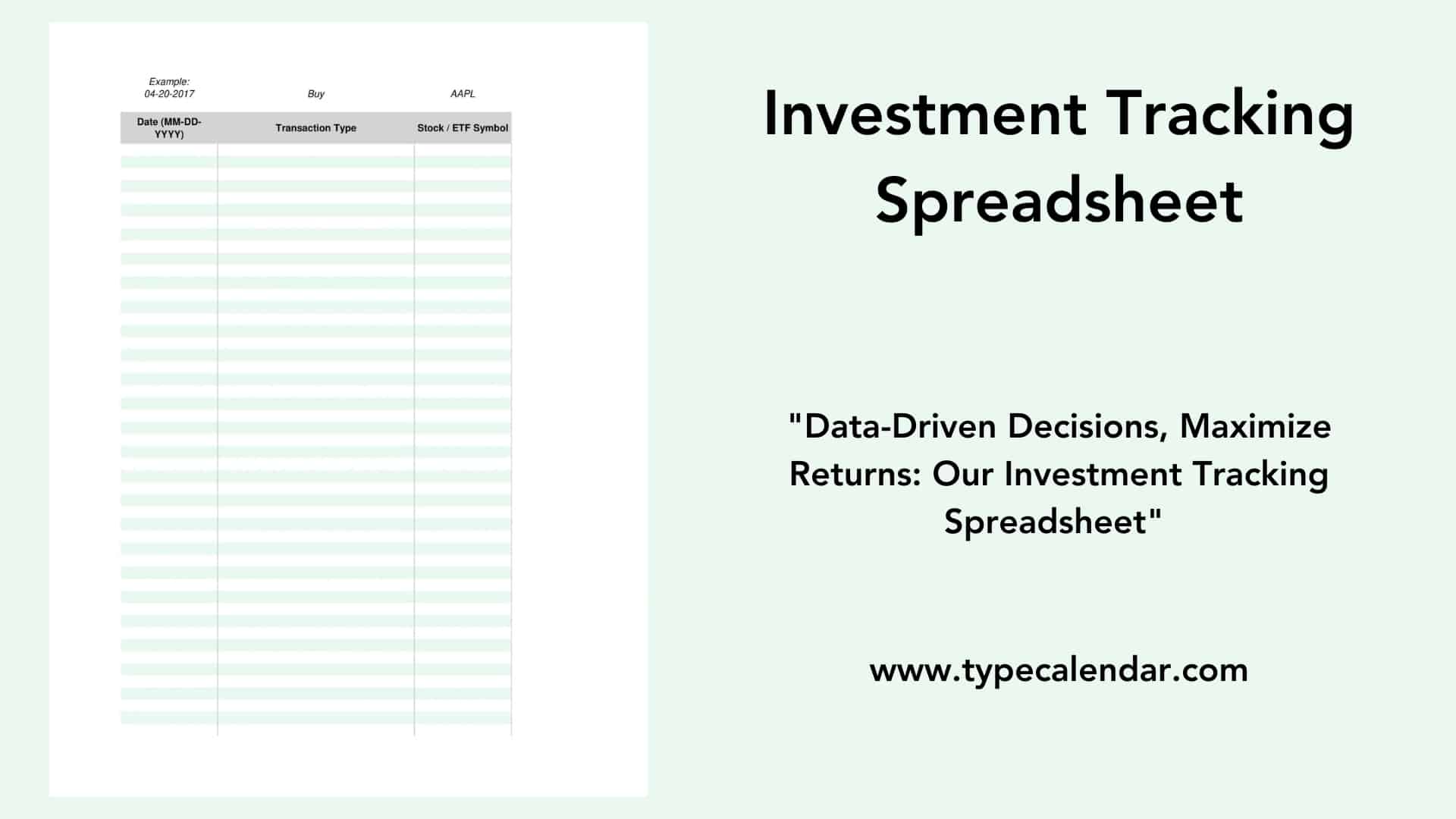 Excel Investment Templates