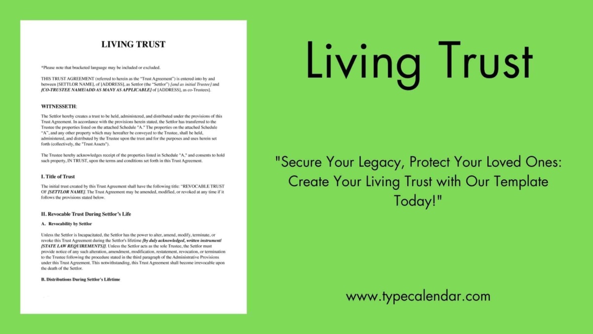 Free Printable Living Trust Templates [PDF] Irrevocable