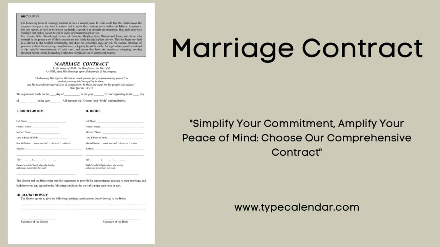 Free Printable Marriage Contract Templates [PDF, Word]