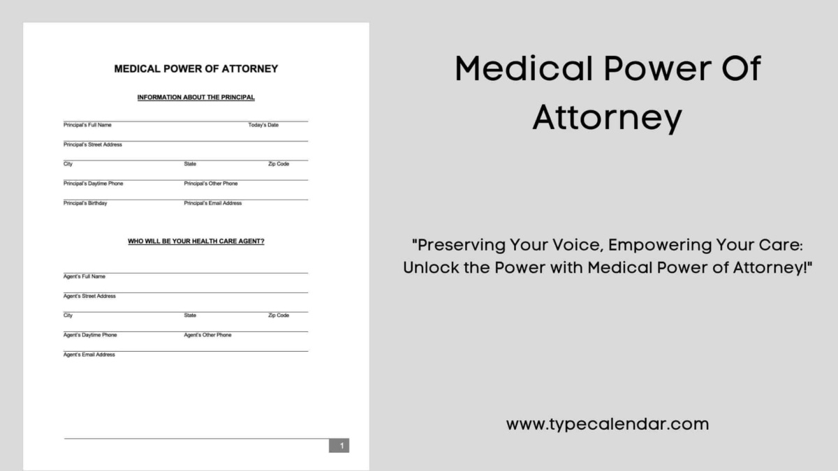 Free Printable Medical Power Of Attorney Templates [PDF, Word]