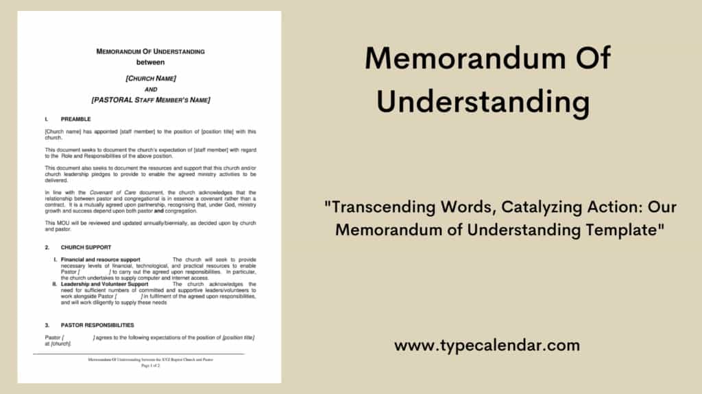 Free Printable Memorandum Of Understanding Templates [Word, PDF]
